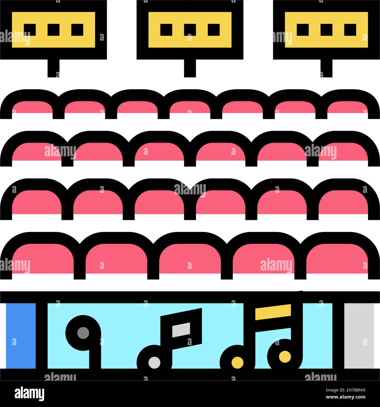 tribune for audience on concert color icon vector illustration Stock ...