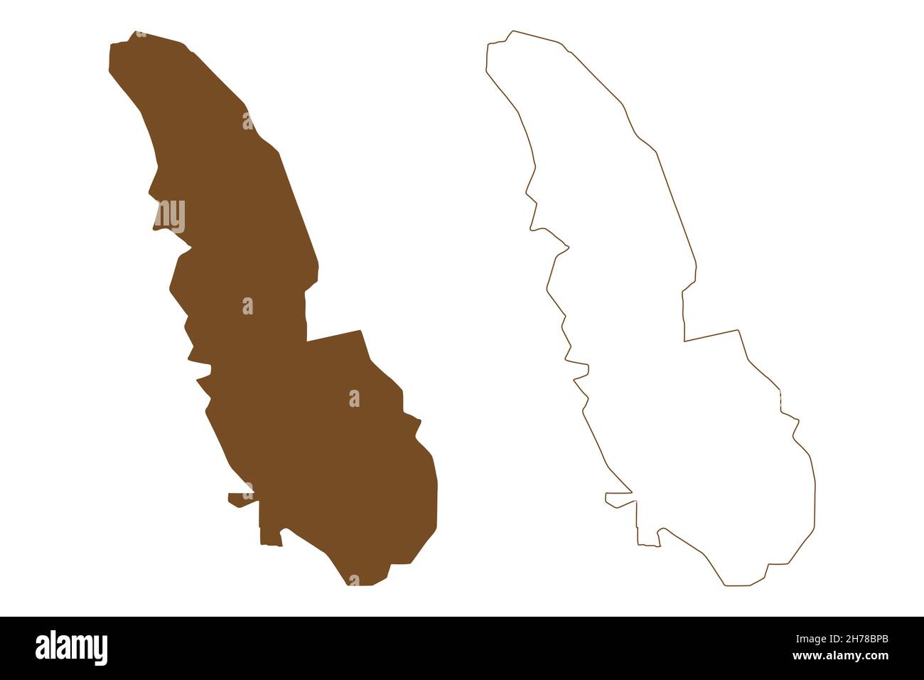 Lougheed island (Canada, Nunavut Territory, North America) map vector ...