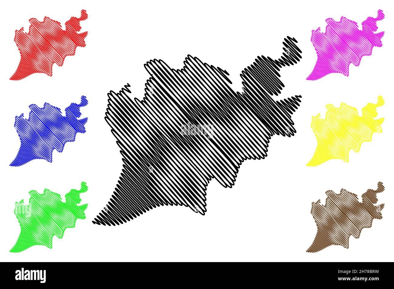 Bongaigaon district (Assam State, Republic of India) map vector ...