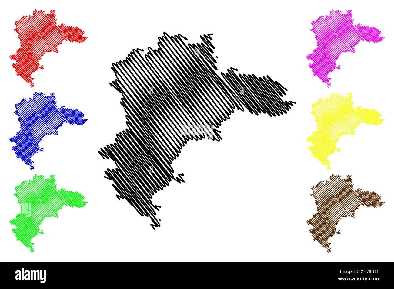 Botad district (Gujarat State, Republic of India) map vector ...