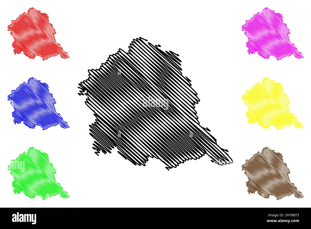 Bulandshahr district (Uttar Pradesh State, Republic of India) map ...