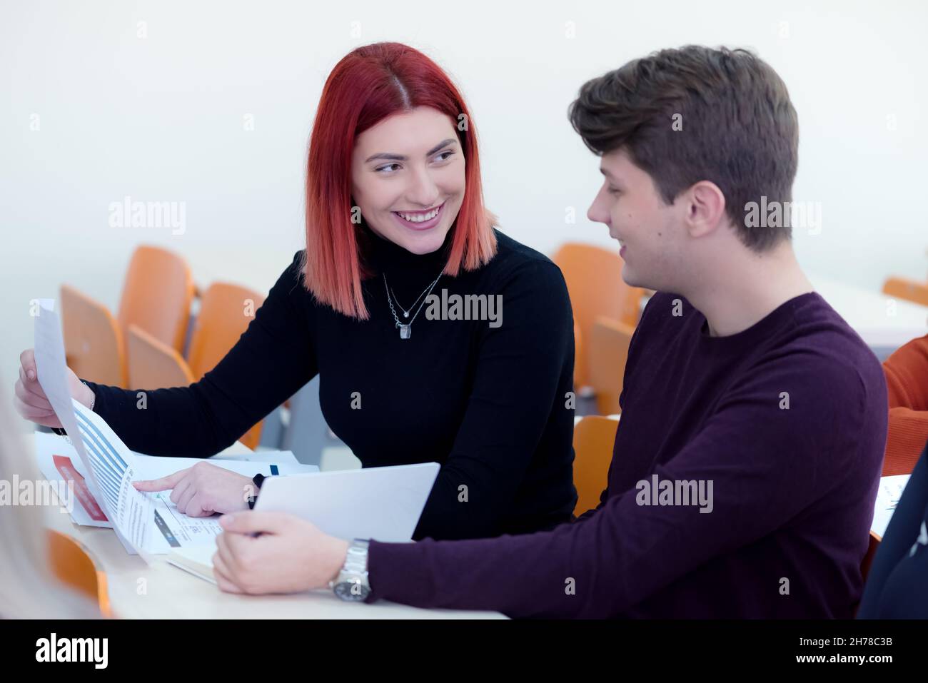 Group of college student in the classroom during class. Togetherness ...