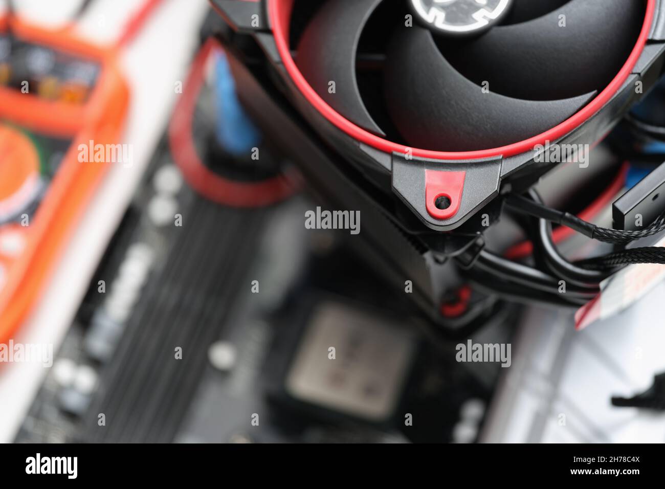 Cooling system for a computer, a cooler for a processor, close-up Stock ...