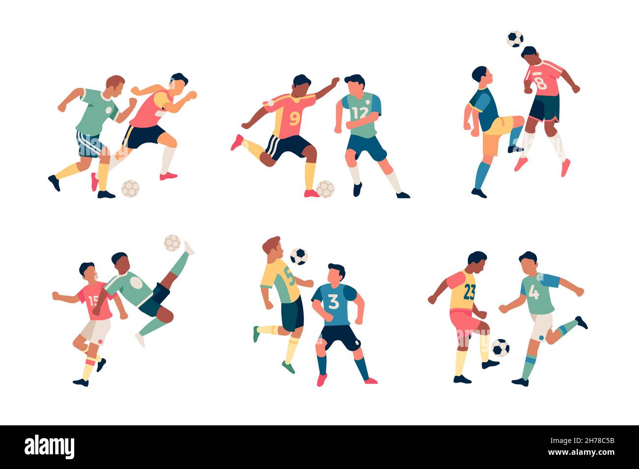 Football players fight for ball Stock Vector Images - Alamy