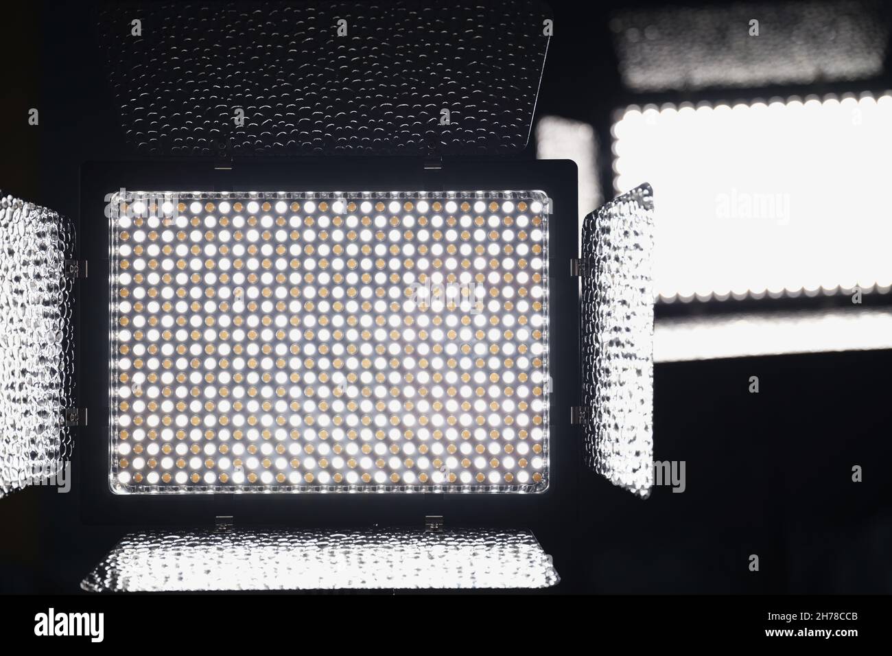 LED lighting, lamp fixture light source, LED panel close-up Stock Photo ...