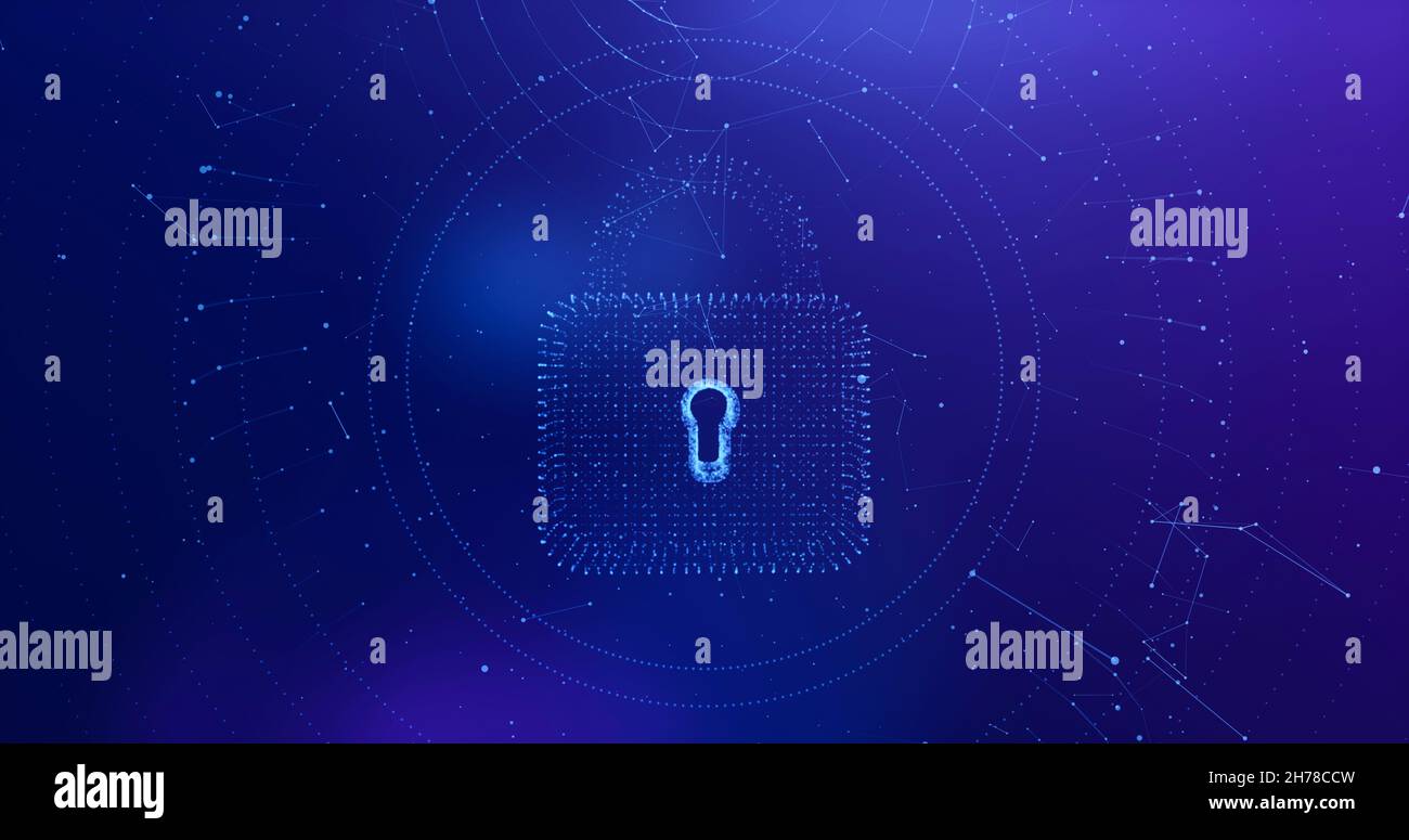 Lock on abstract network connections data background .background with ...