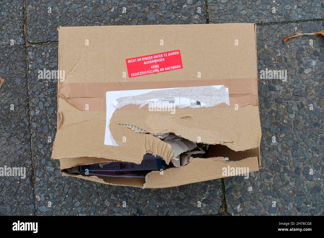 Package with a sticker, not handed over to children under 12 years of ...