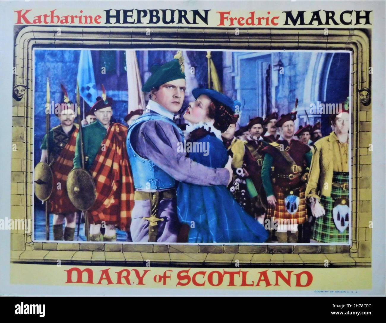 FREDRIC MARCH as Earl of Bothwell and KATHARINE HEPBURN as Mary Queen ...