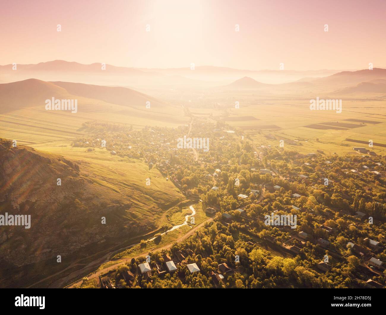 Small village among hills hi-res stock photography and images - Alamy