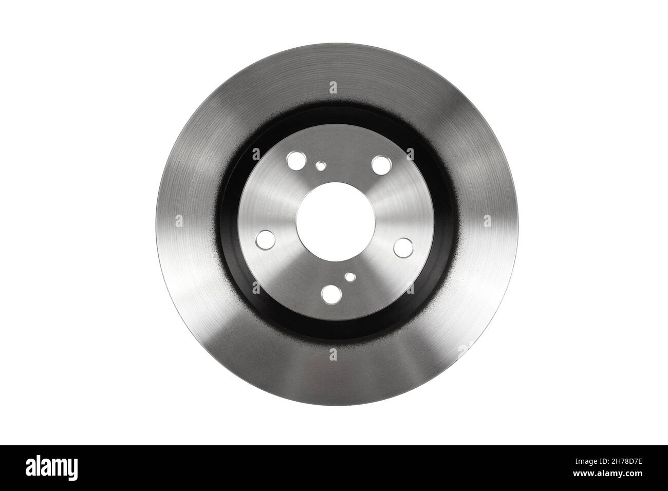 The brake disc of the car top view is isolated on white background ...
