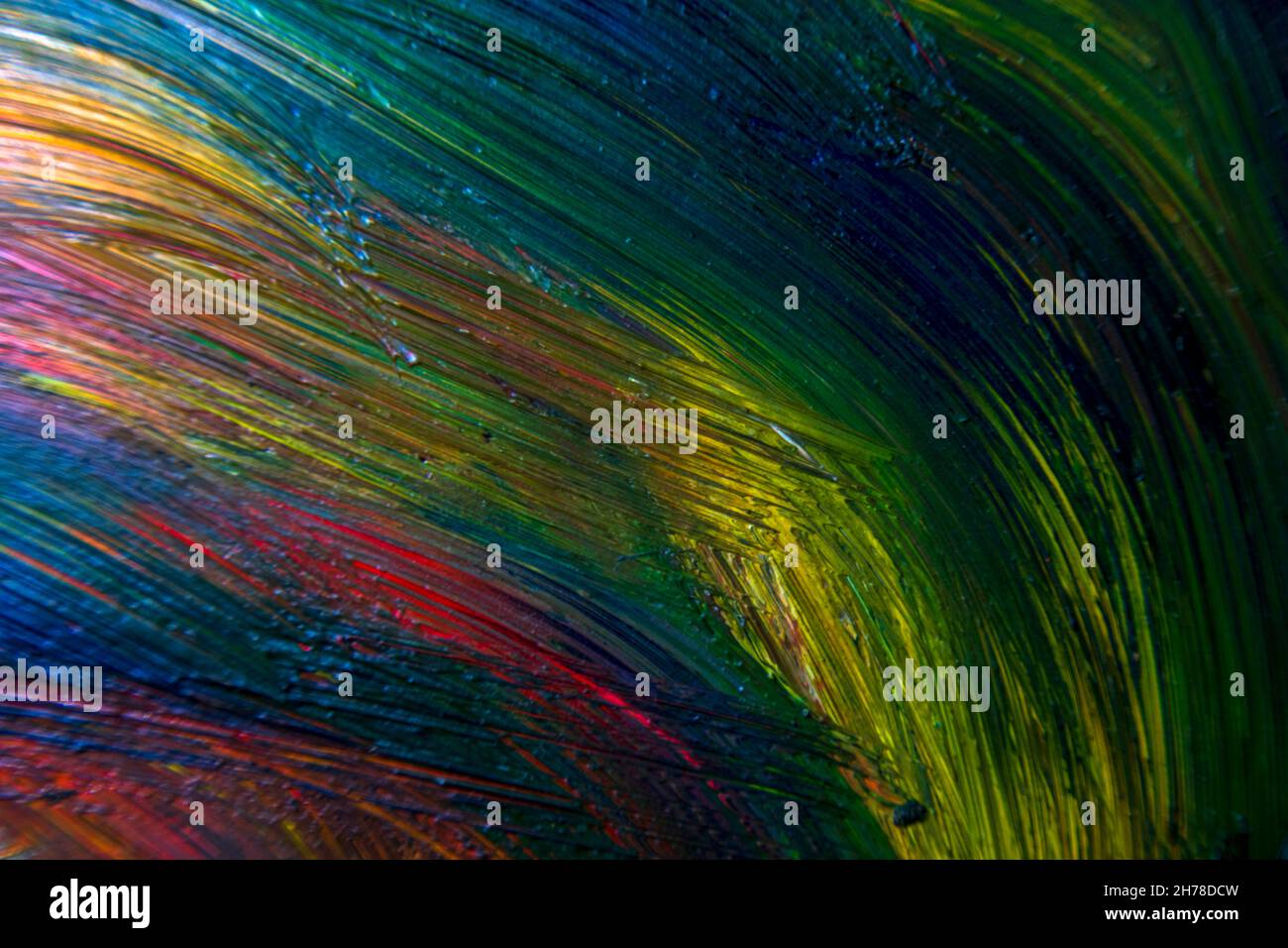 Selective focus of paint strokes. Abstract colorful background. Close ...