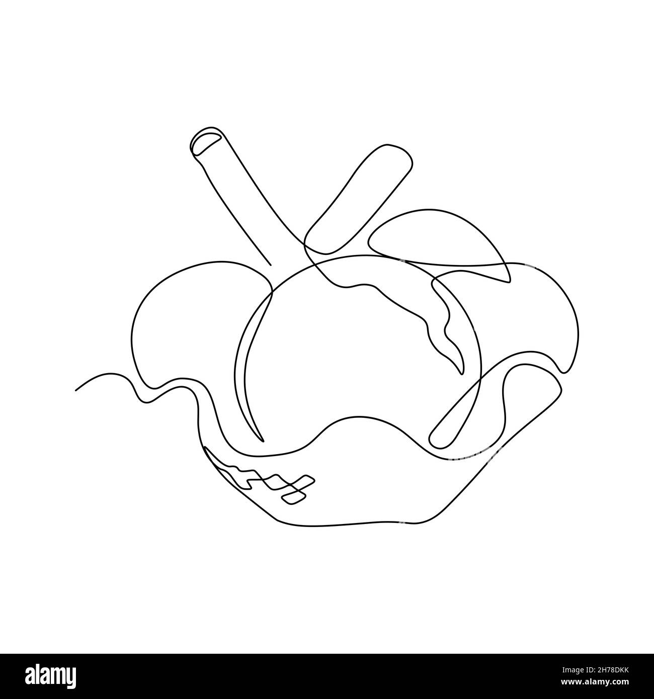 A Glass Of Ice Cream A Continuous Line Vector Illustration Drawn