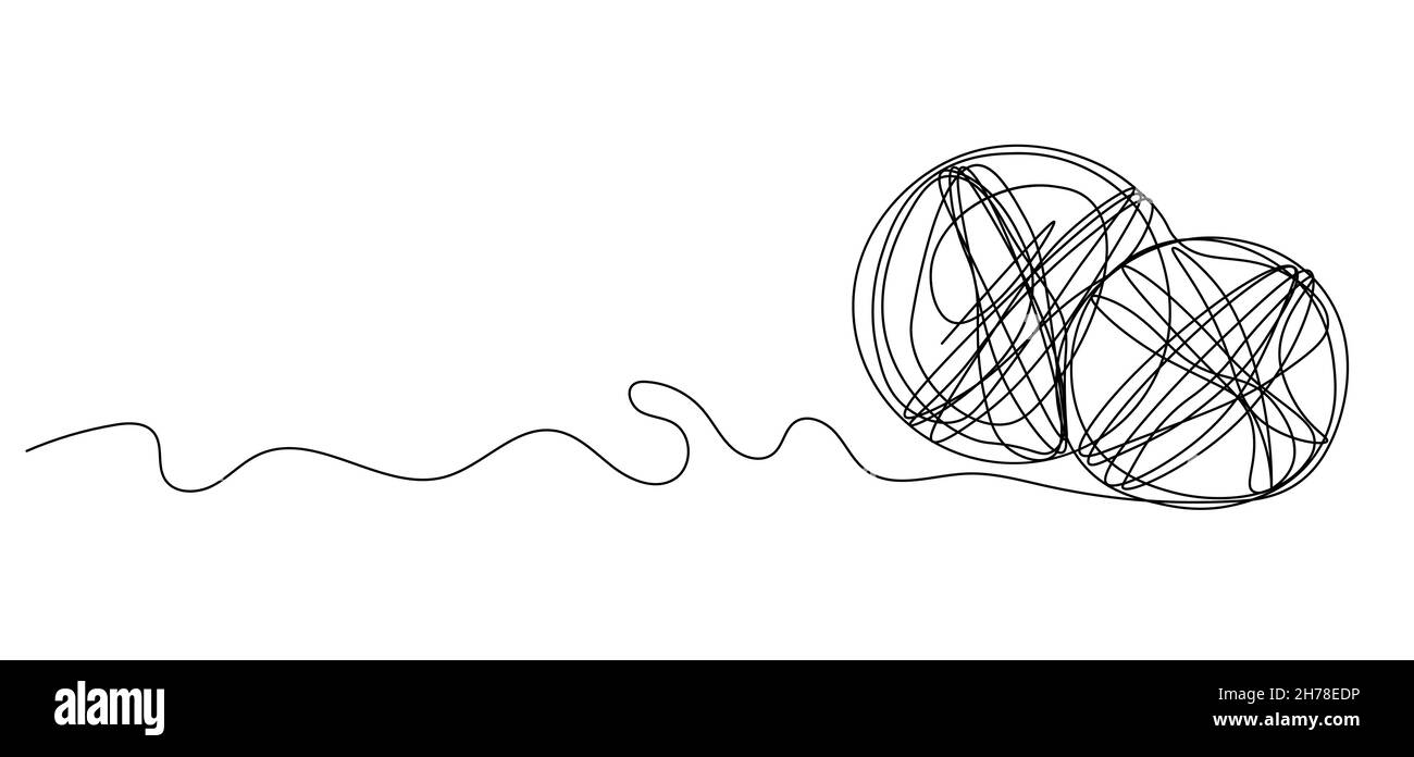 Knitting Day. A continuous line. Vector illustration drawn with a ...