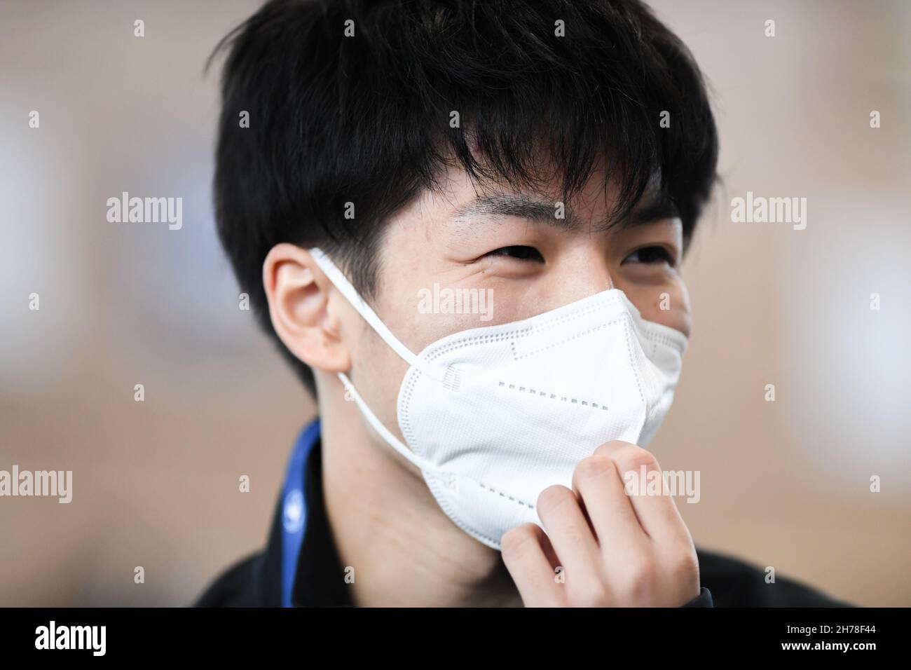 Shun SATO (Japan), during press interview at the ISU Grand Prix of ...