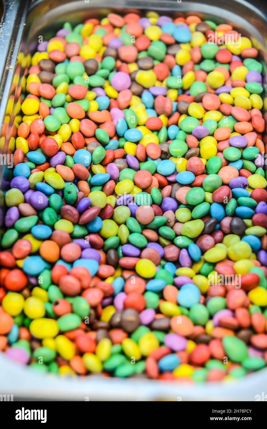 colorful Chocolate sweets - Smarties Stock Photo - Alamy