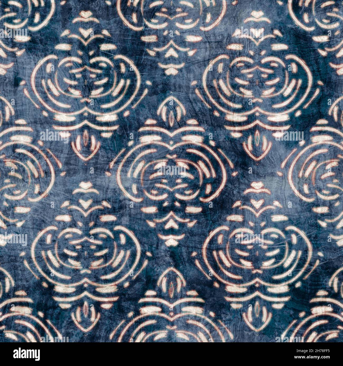 Seamless damask flourish motif Victorian style surface pattern design ...