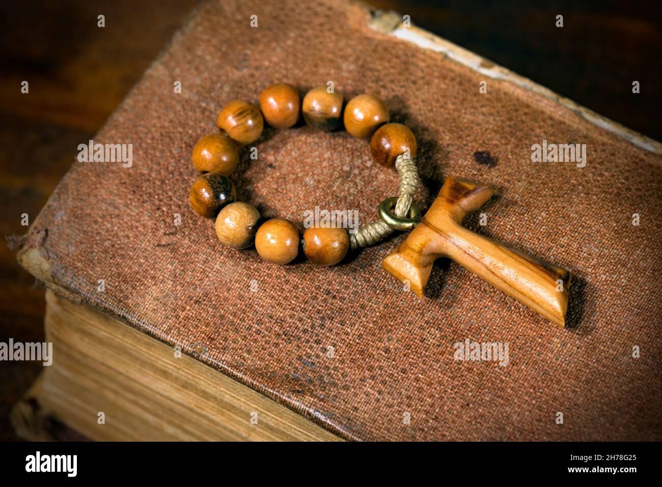 Tau, wooden cross in shape of the letter t (religious symbol of St ...