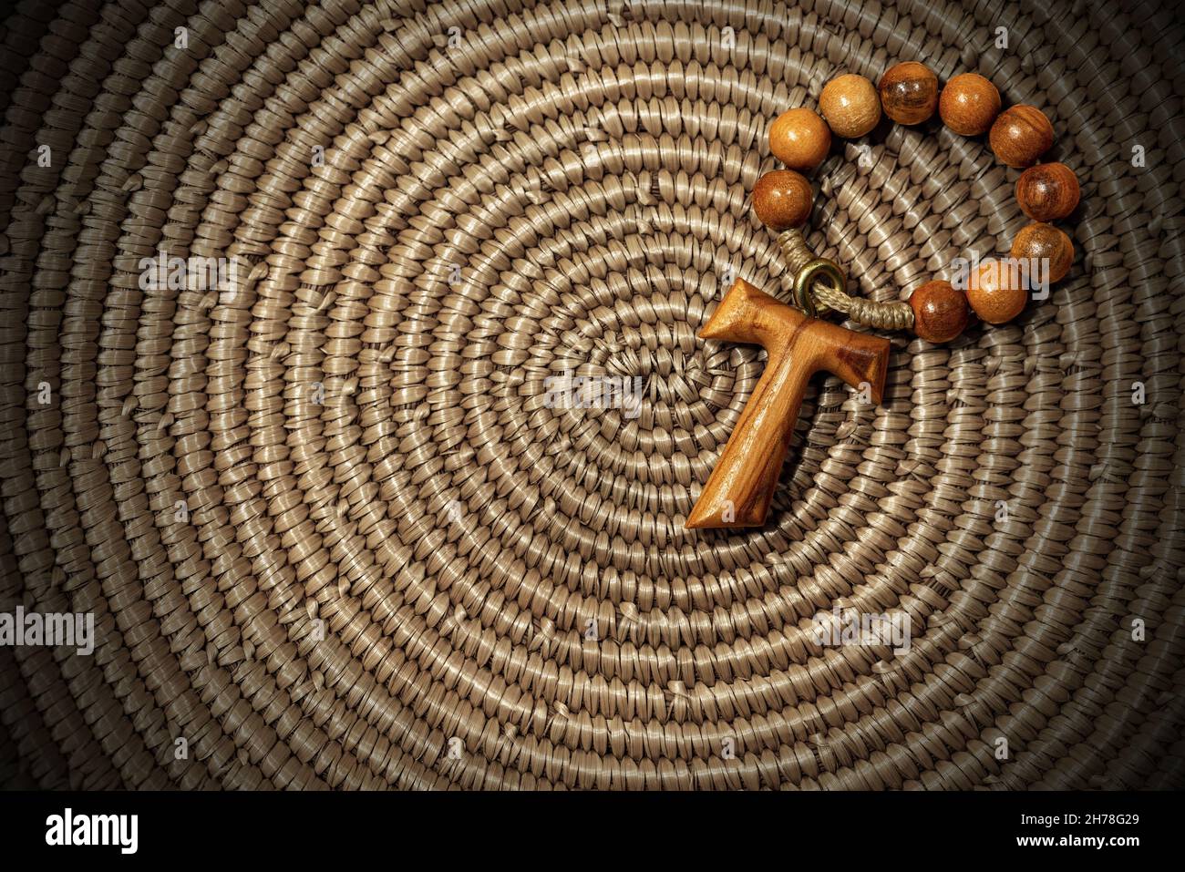 Tau, wooden cross in shape of the letter t (religious symbol of St ...