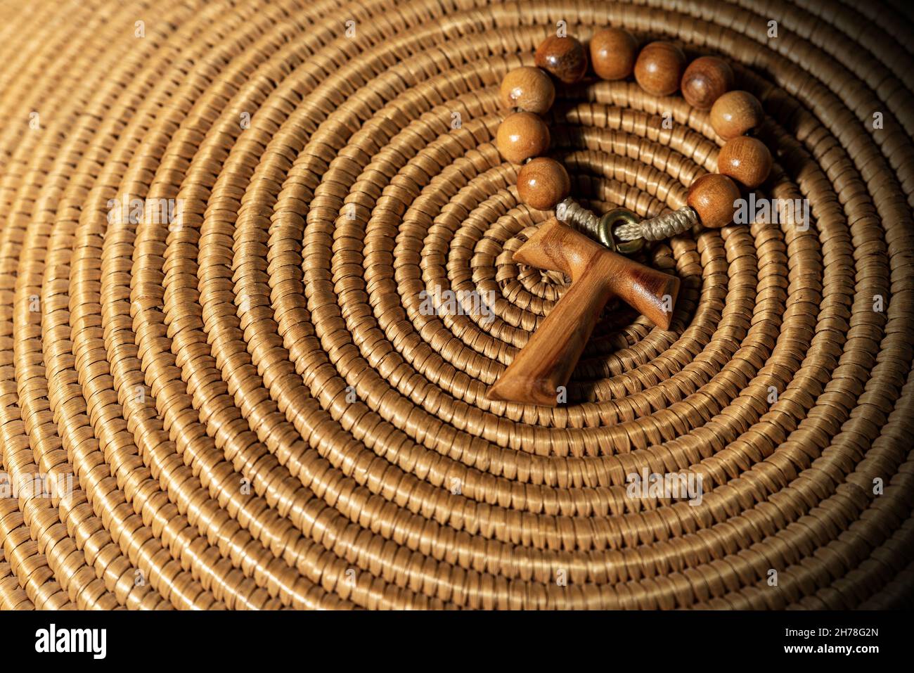 Tau, wooden cross in shape of the letter t (religious symbol of St ...