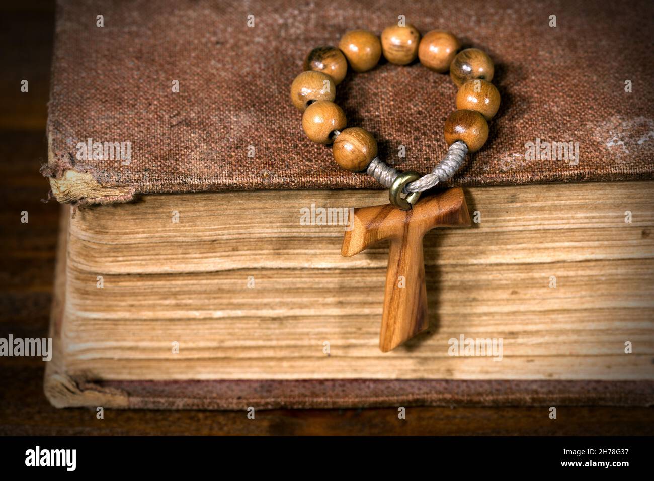 Tau, wooden cross in shape of the letter t (religious symbol of St ...