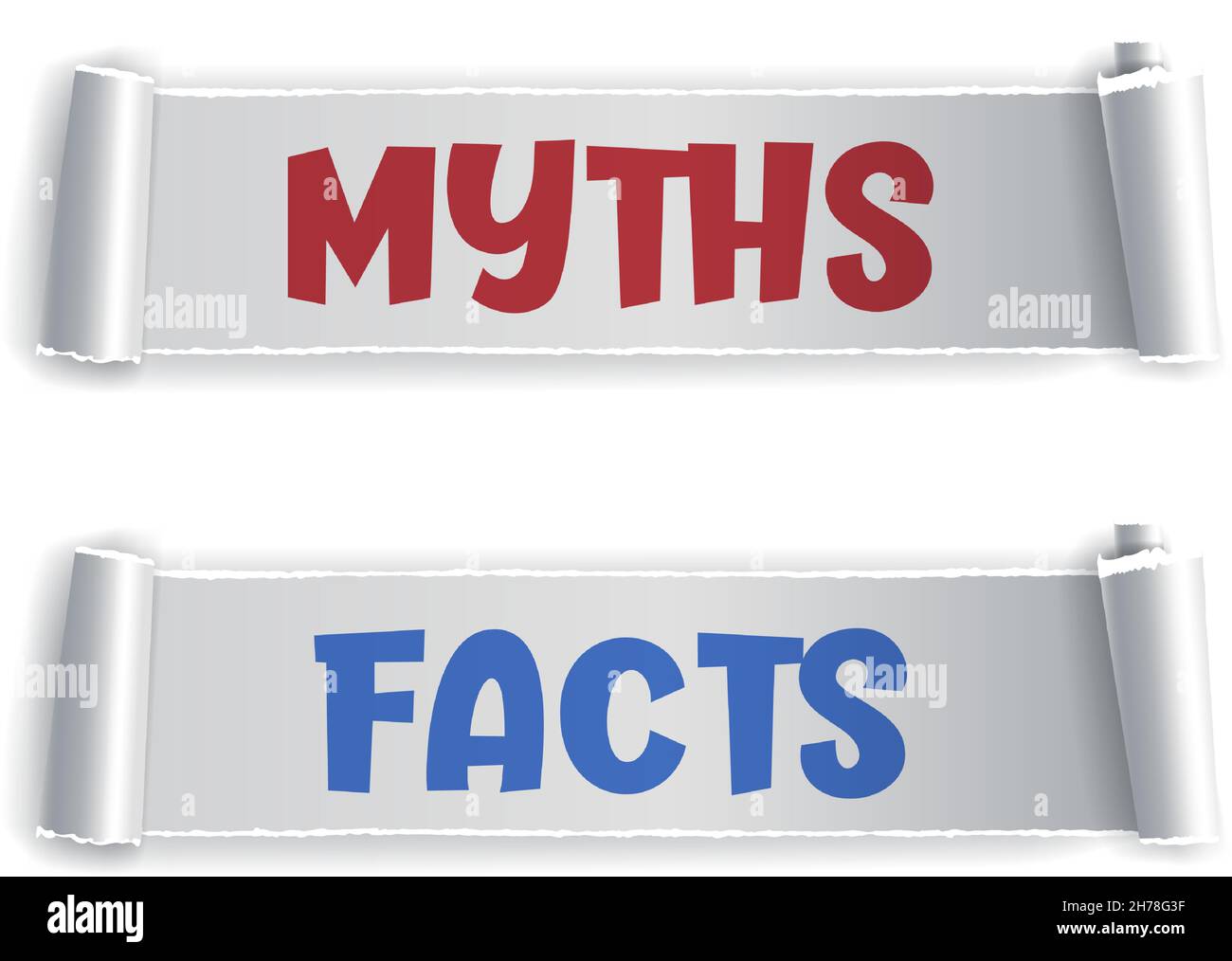 Myths and facts sign. Myths vs Facts header design. True or false facts ...
