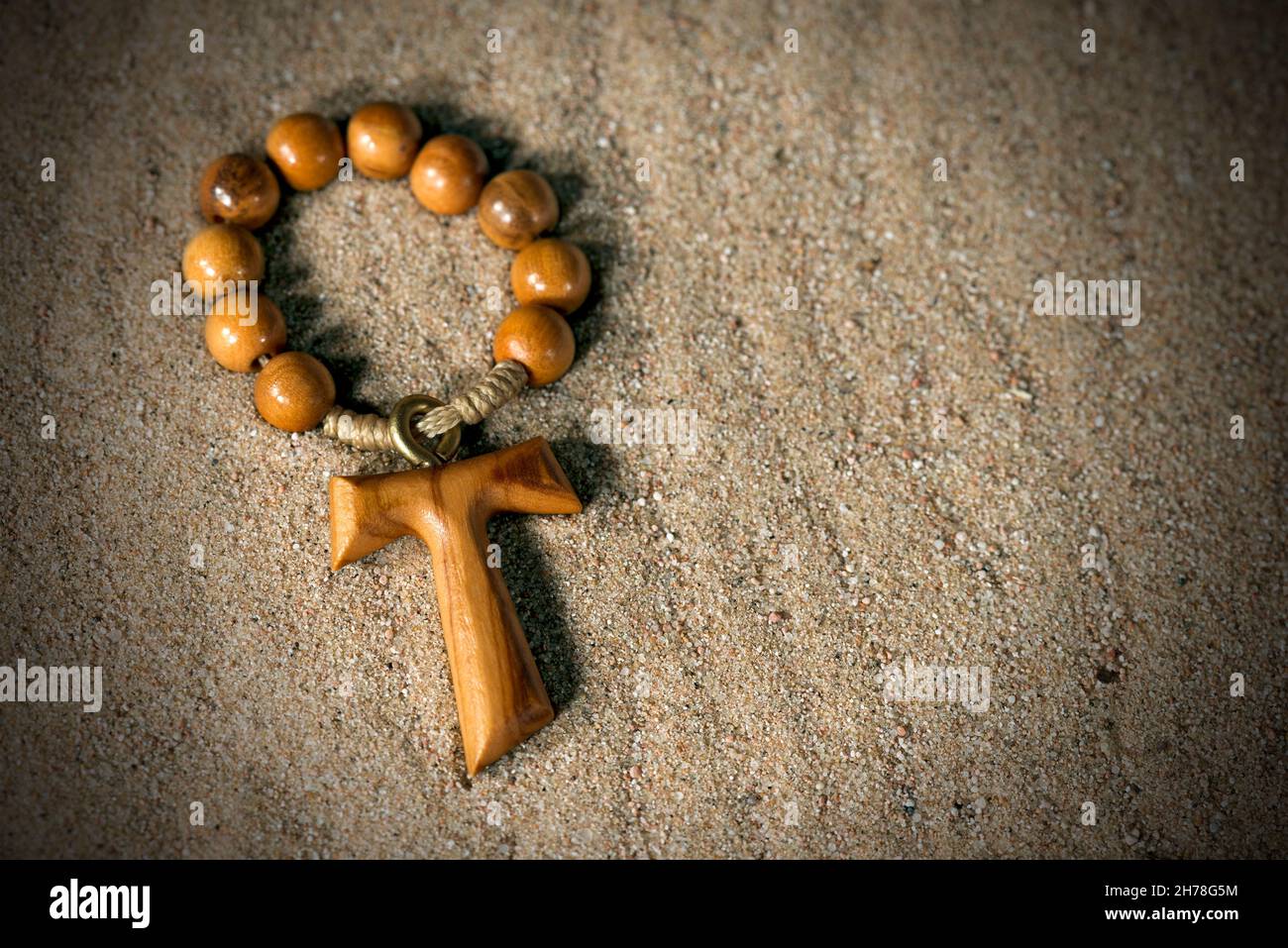 Tau, wooden cross in the shape of the letter t (religious symbol of St ...