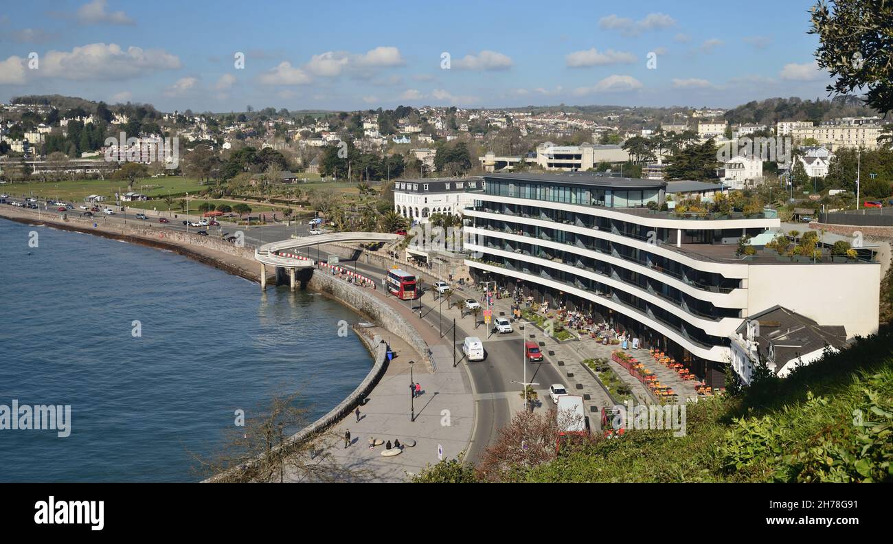 The seafront road at Torquay, South Devon, including a spiral ...