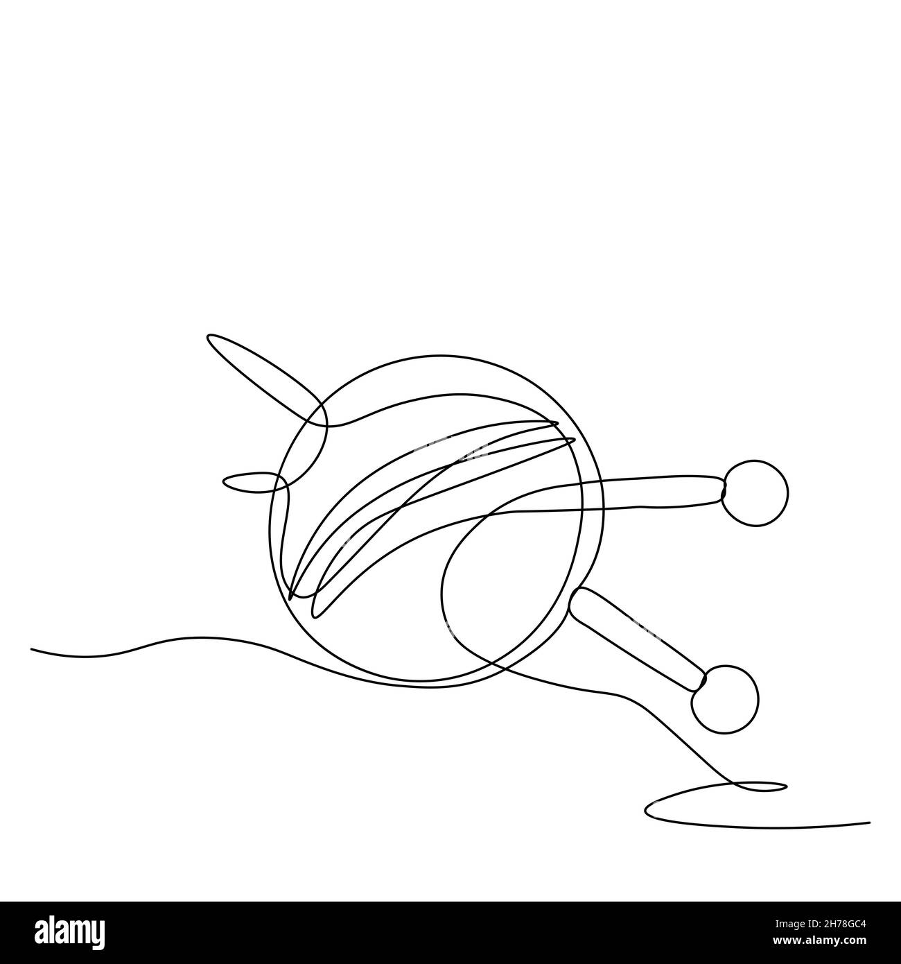 Needle icon line continuous Cut Out Stock Images & Pictures - Alamy