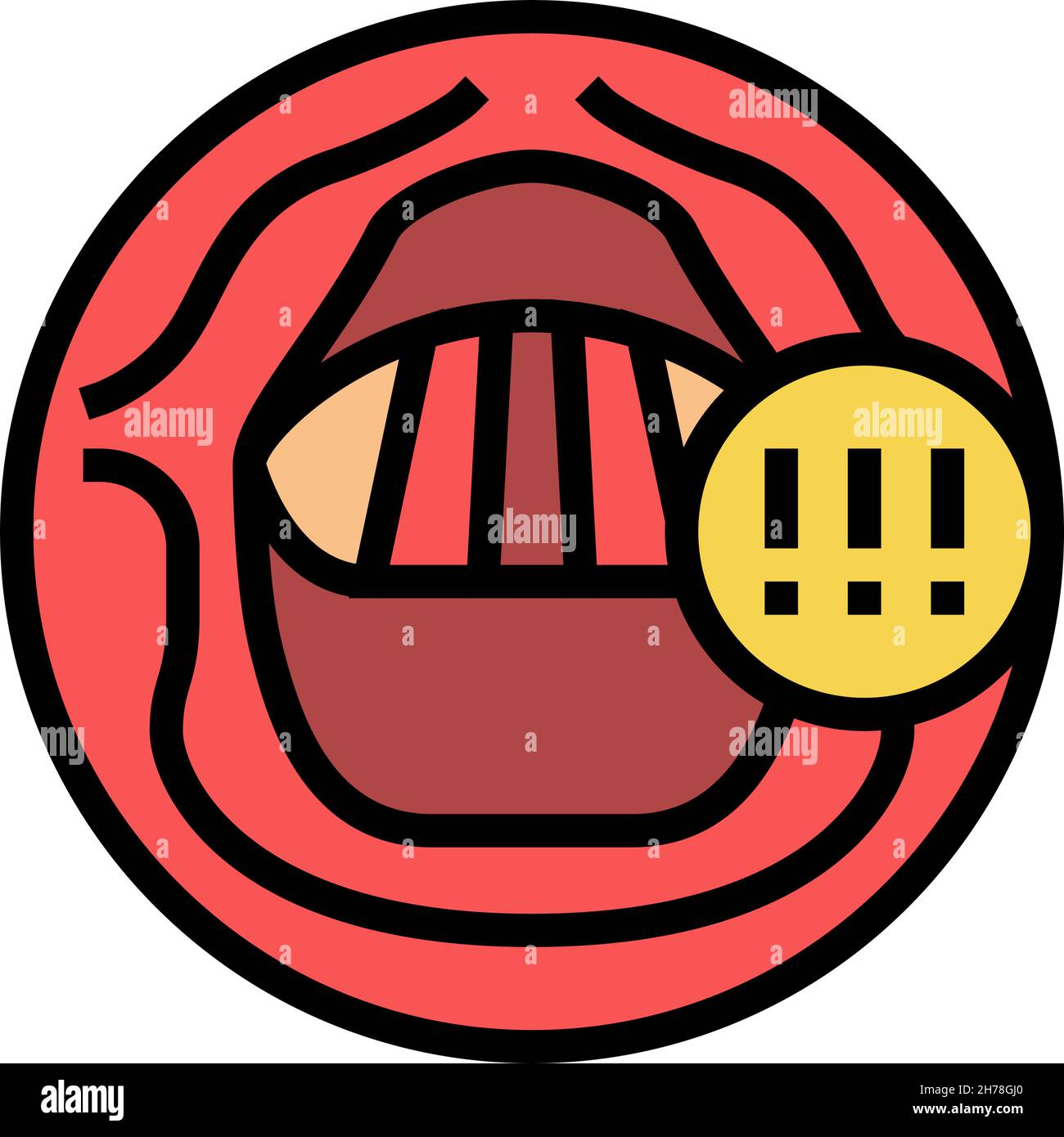 hoarseness health problem color icon vector illustration Stock Vector ...