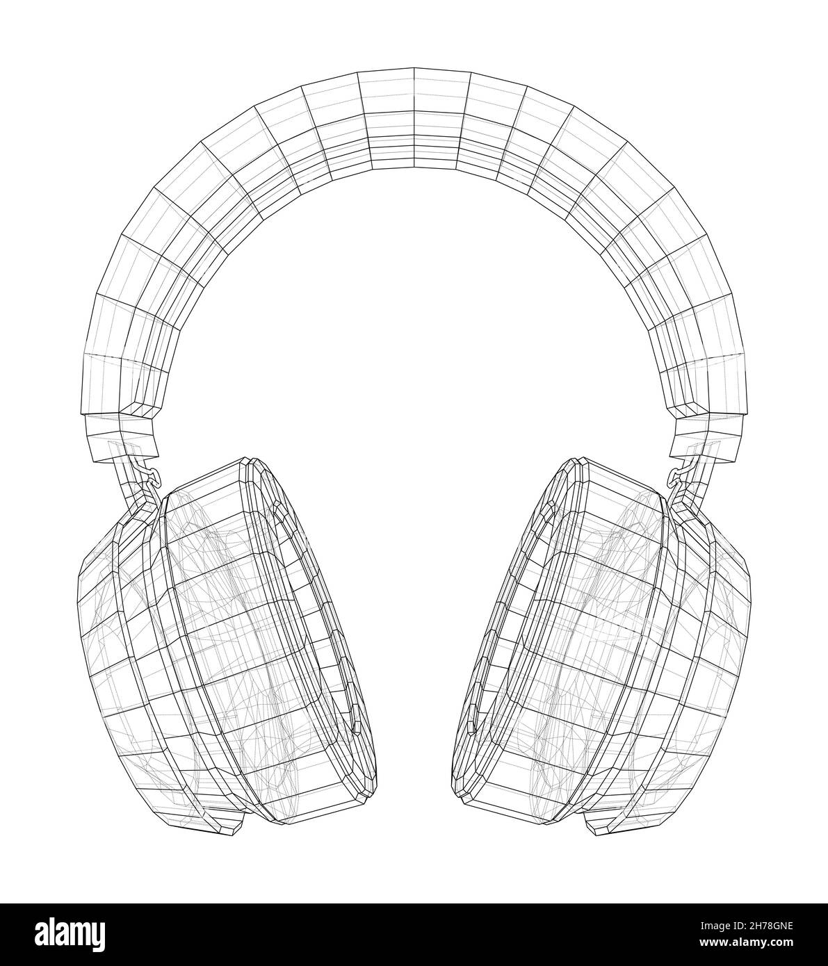 Headphones concept outline Stock Photo - Alamy