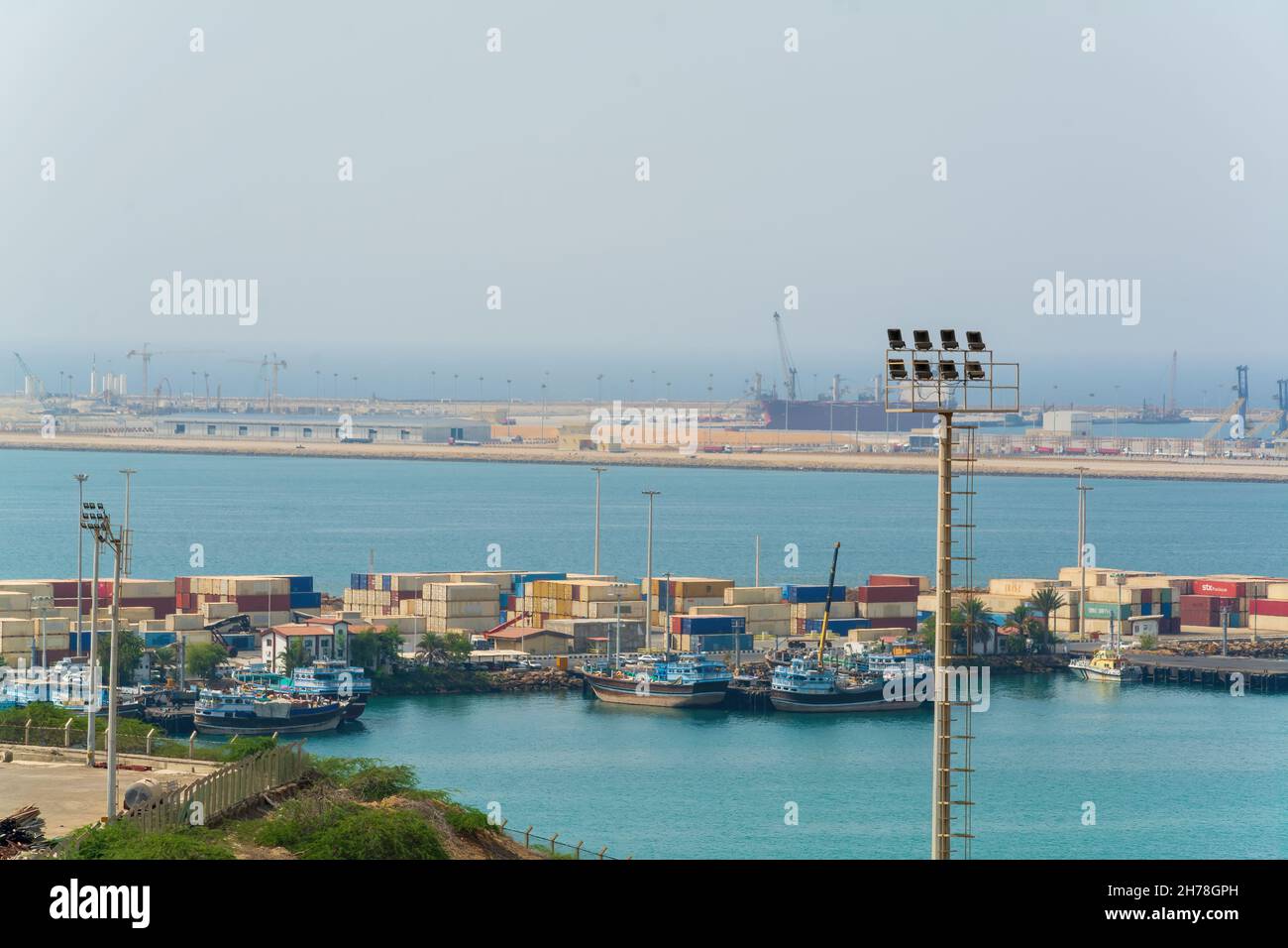 chabahar, iran 27 october 2021, panorama view from the international ...