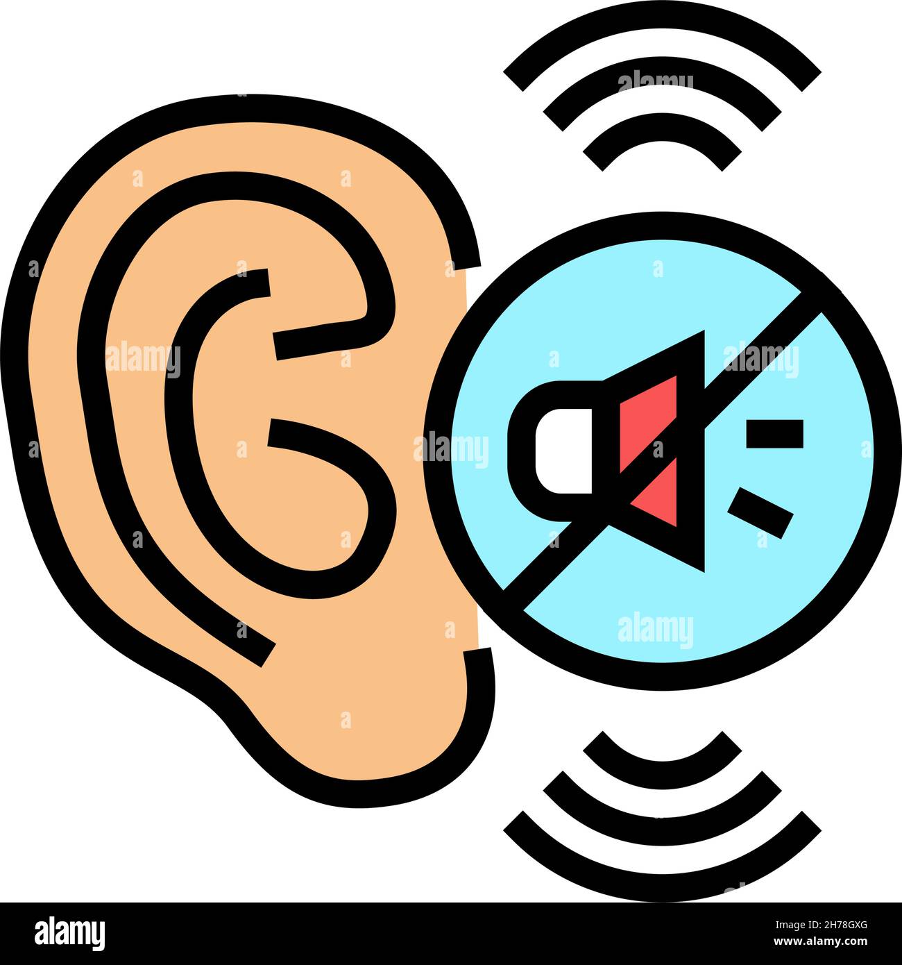 hearing loss color icon vector illustration Stock Vector Image & Art ...