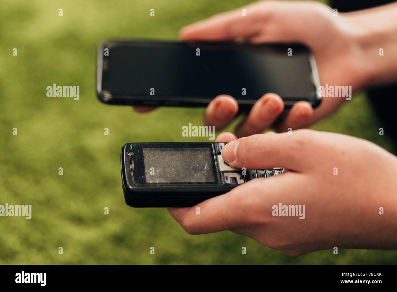 Human hand choosing phone hi-res stock photography and images - Alamy