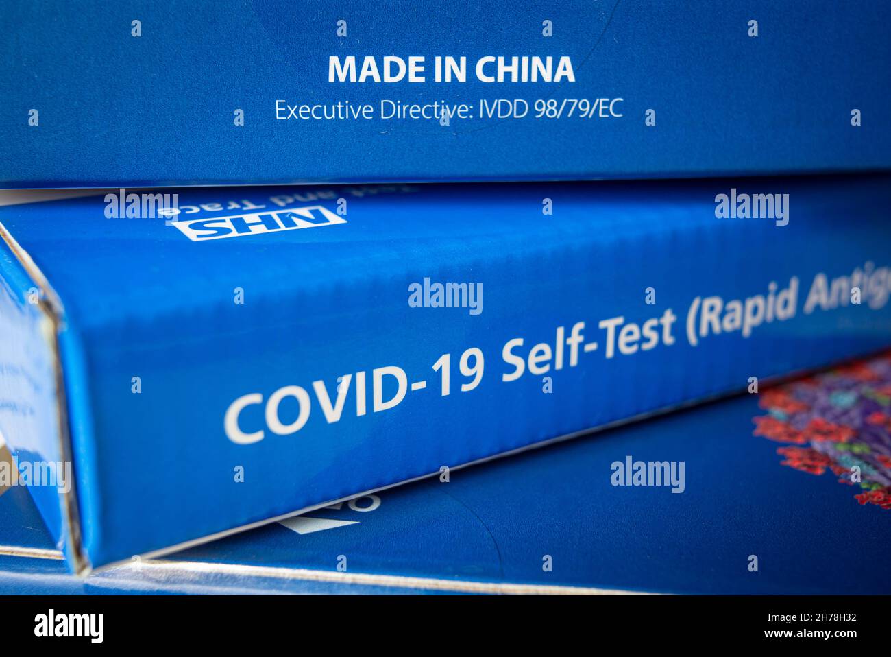 NHS Lateralflow Test and Trace Kit boxes Stock Photo - Alamy