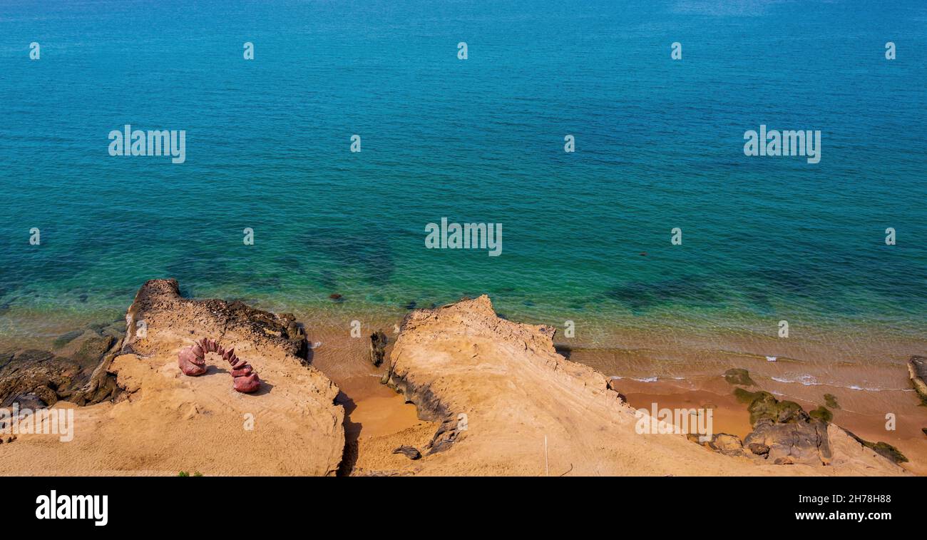 view from the beaches of oman sea in chabahar, baluchistan province ...