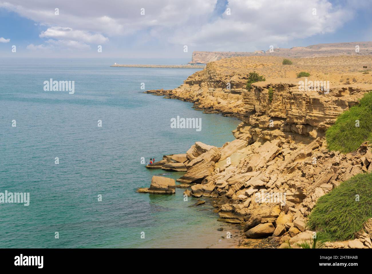 view from the beaches of oman sea in chabahar, baluchistan province ...