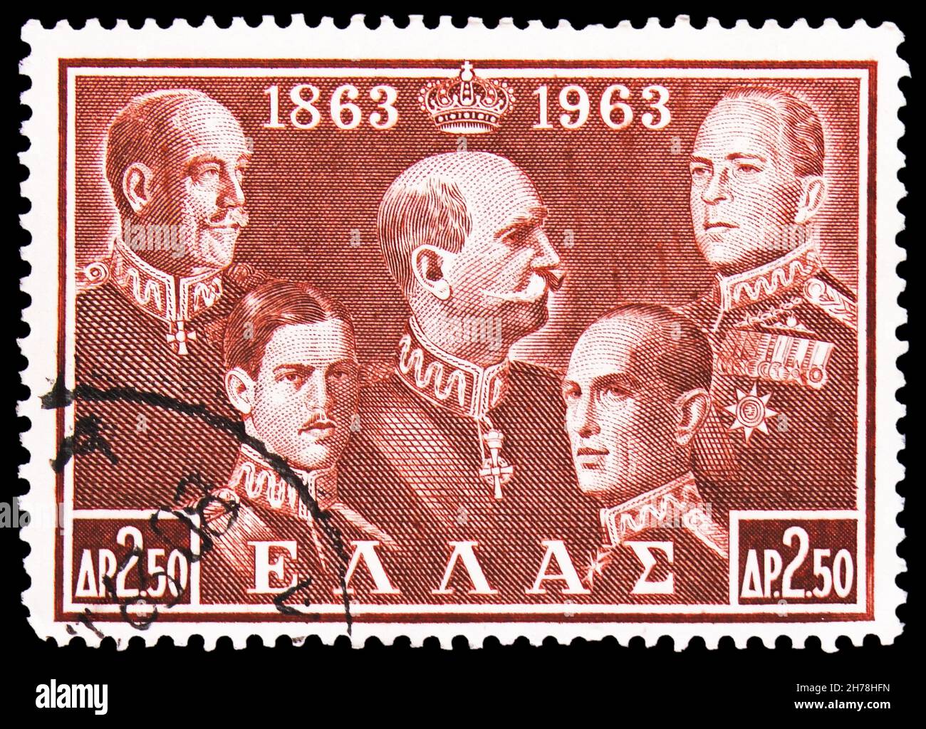 MOSCOW, RUSSIA - OCTOBER 25, 2021: Postage stamp printed in Greece ...