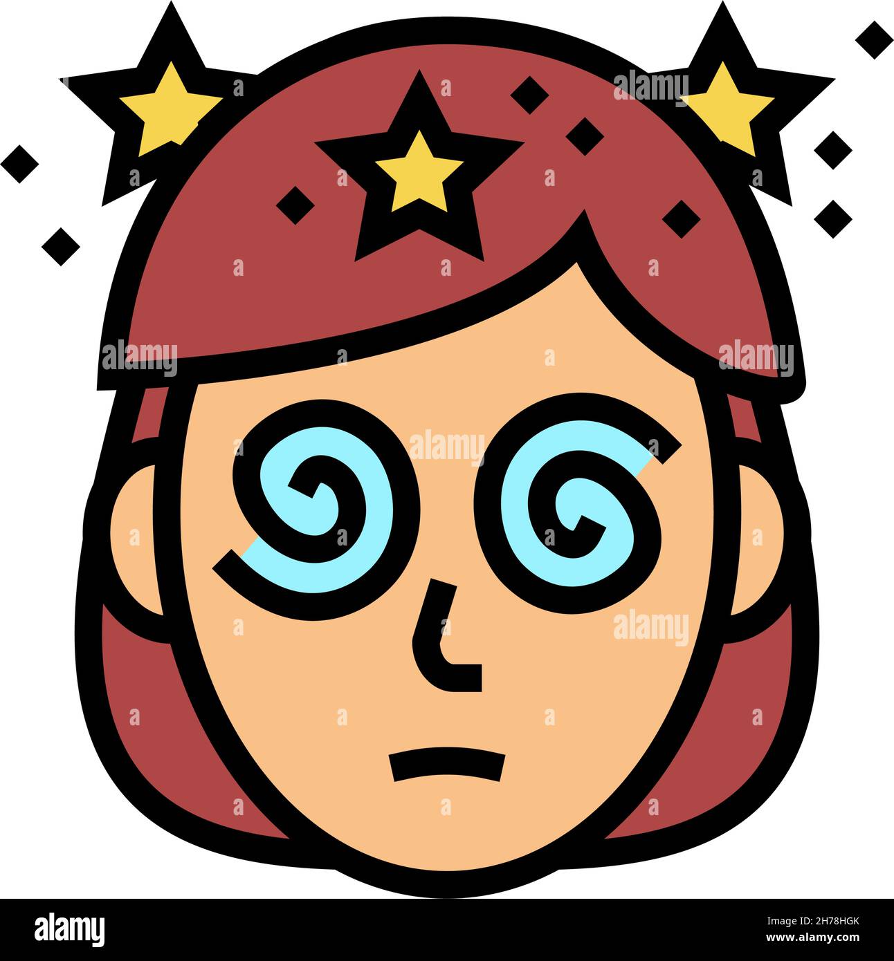 dizziness patient color icon vector illustration Stock Vector Image ...