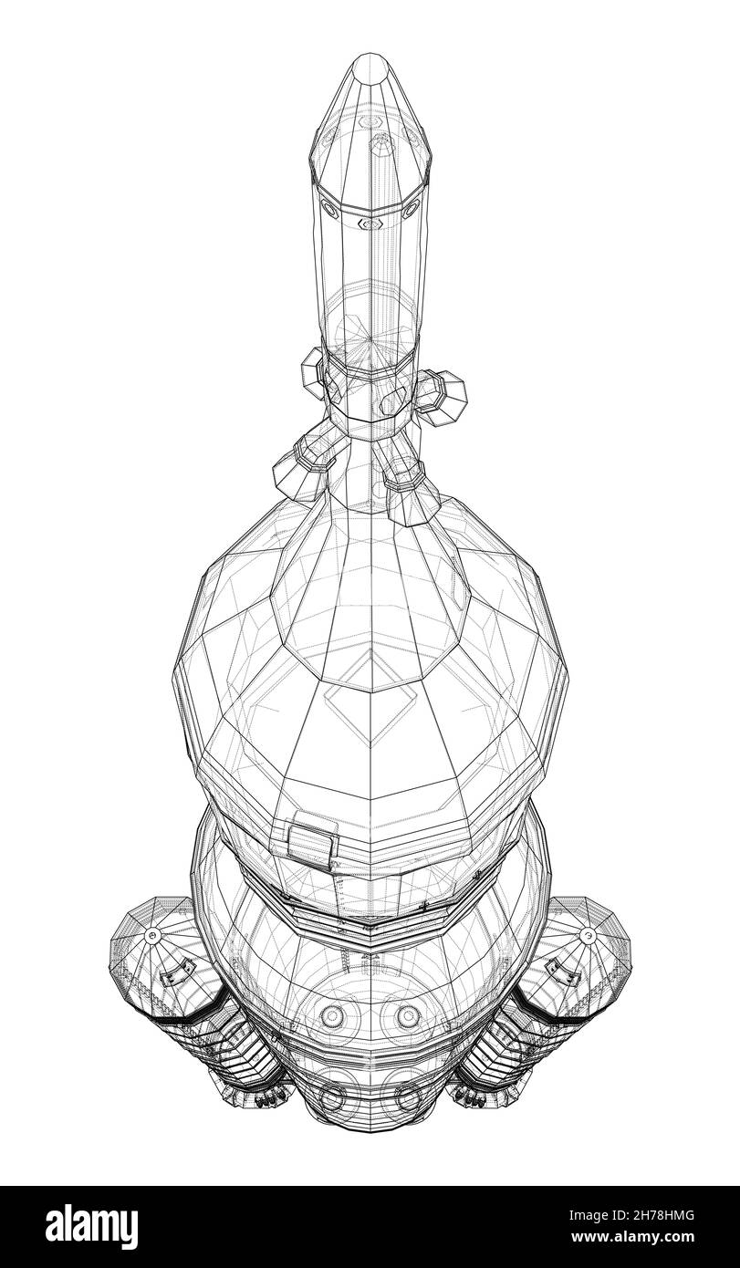 Space rocket concept outline Stock Photo - Alamy