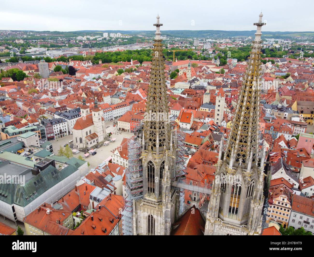 Regensburg cathedral aerial hi-res stock photography and images - Alamy