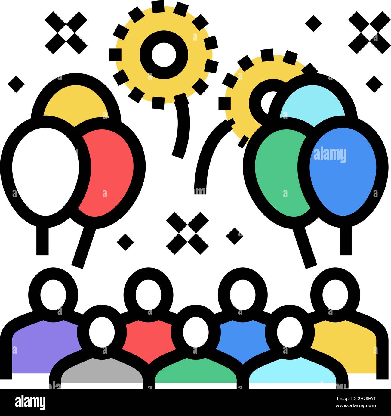 firework on festival parade color icon vector illustration Stock Vector ...