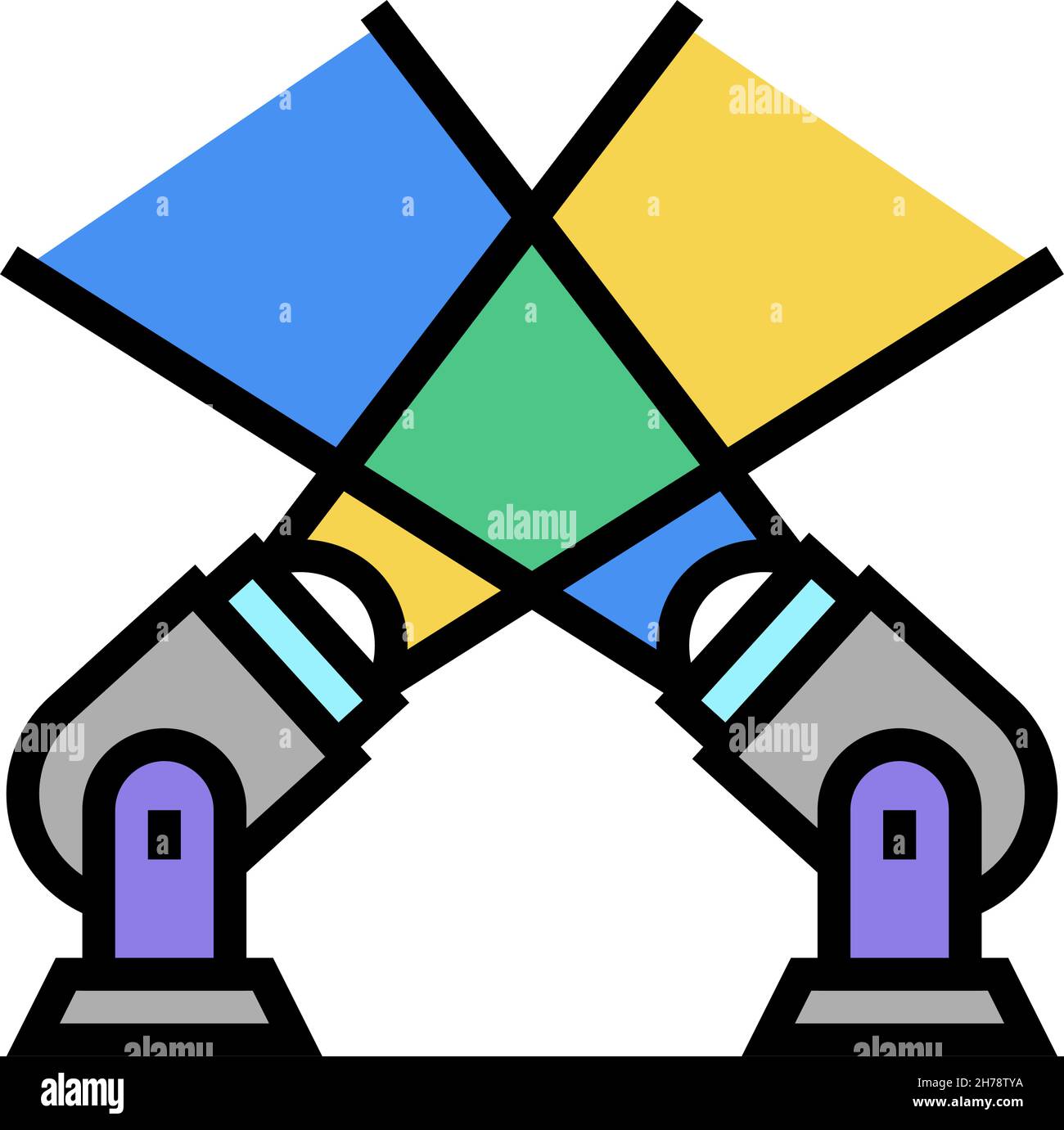 light show on parade color icon vector illustration Stock Vector Image ...