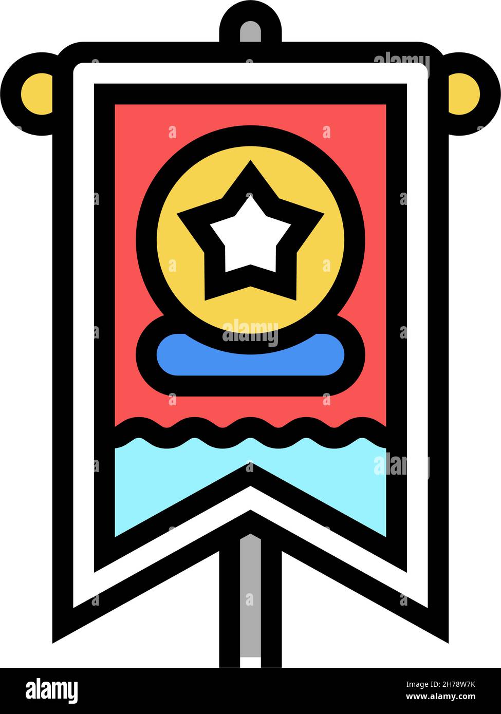 flag parade festival attribute color icon vector illustration Stock ...