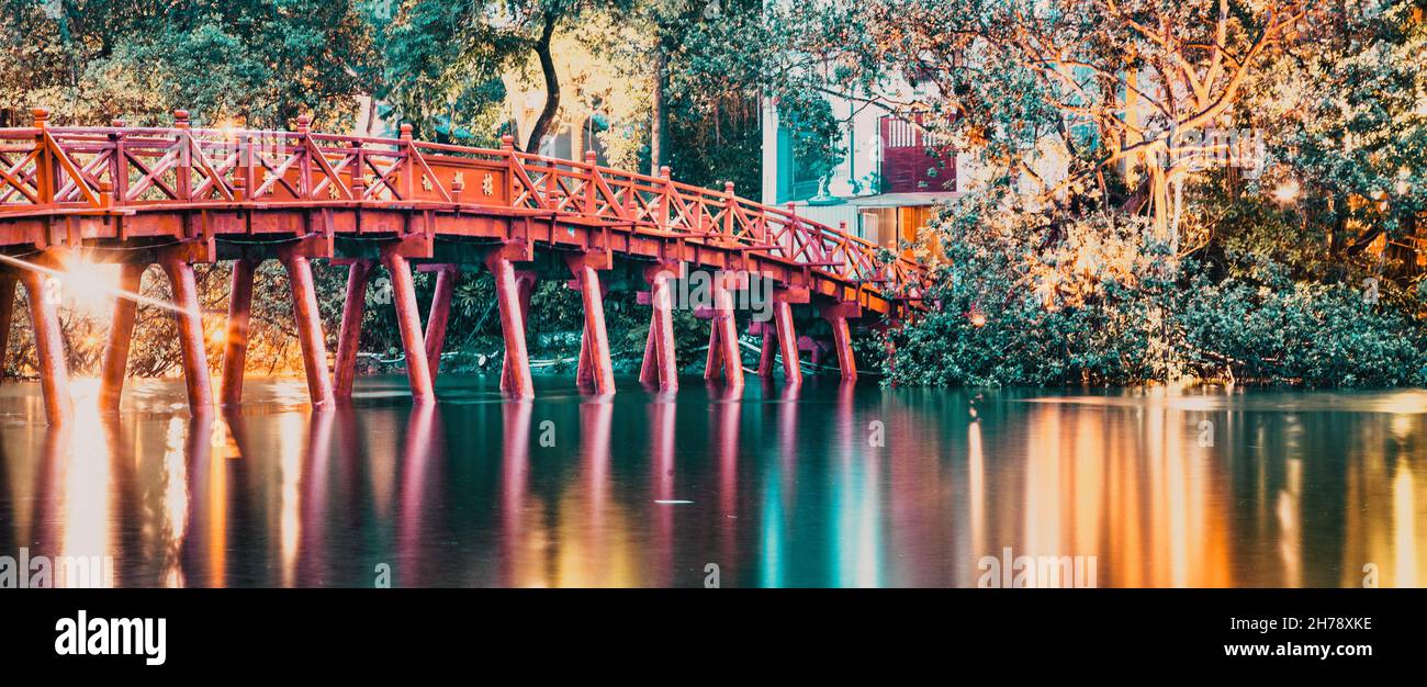 iconic red bridge in Hanoi, Vietnam Stock Photo - Alamy