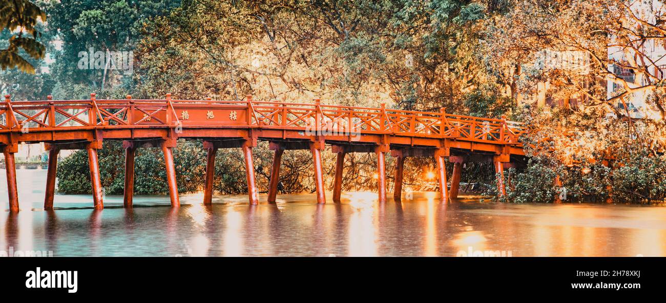 iconic red bridge in Hanoi, Vietnam Stock Photo - Alamy