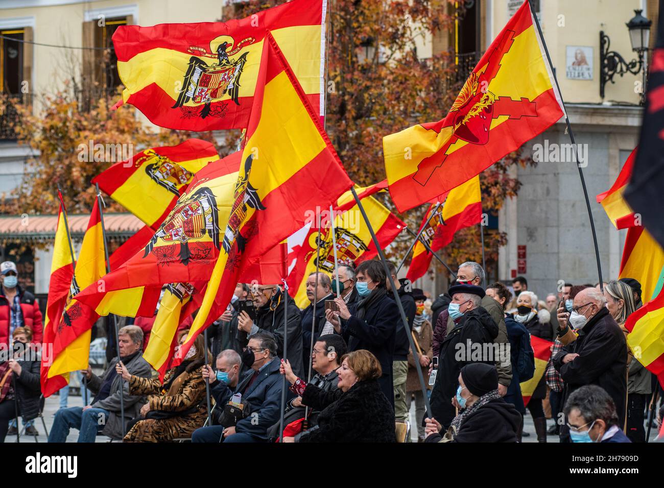 Francisco Franco With His Flag