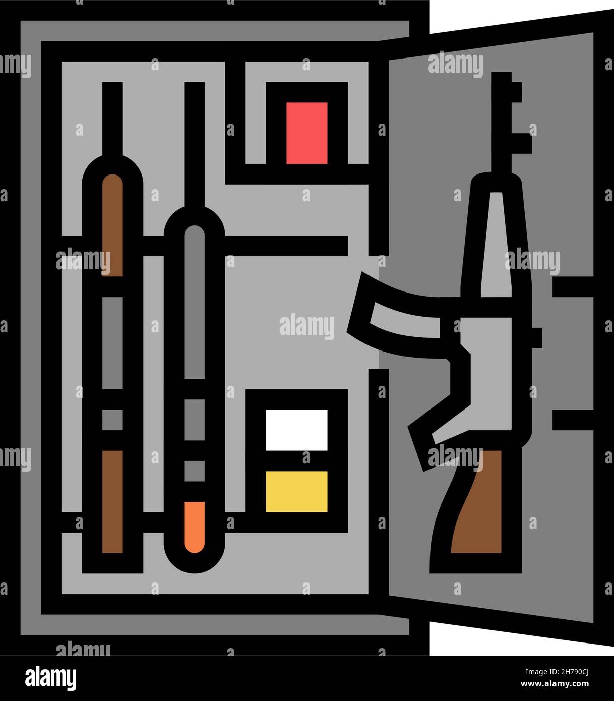 gun cabinet safe color icon vector illustration Stock Vector Image ...