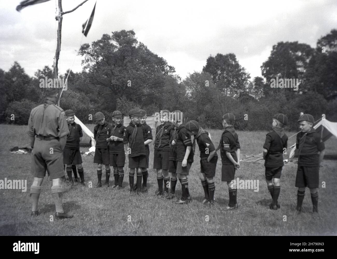1938, historical, cub scout camp, church service, Felbridge, Surrey ...