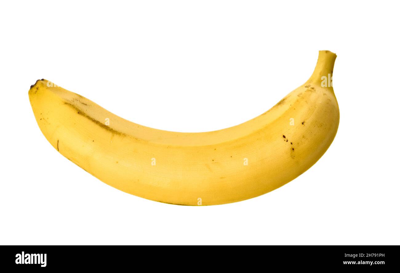 Single banana isolated on a white background Stock Photo - Alamy