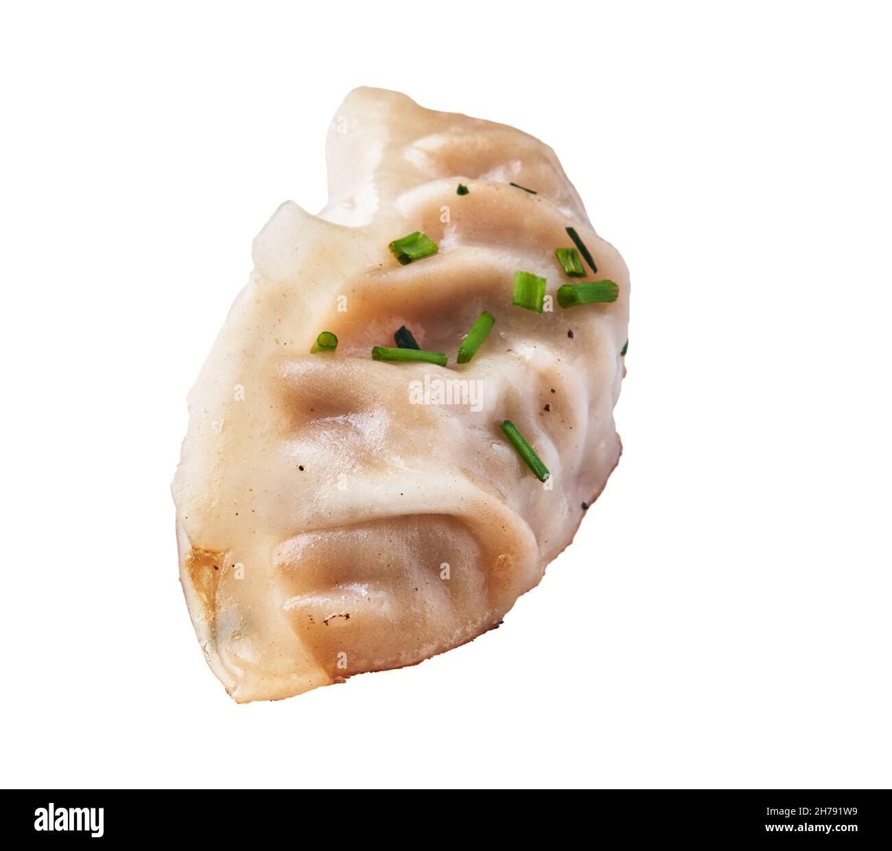 Single delicious chinese gyoza isolated on a white background Stock ...